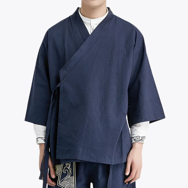 Linen Blue Haori Jacket | Korokai